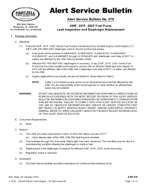 Fillable Online Alert Service Bulletin - Fuelcraft Fax Email Print ...