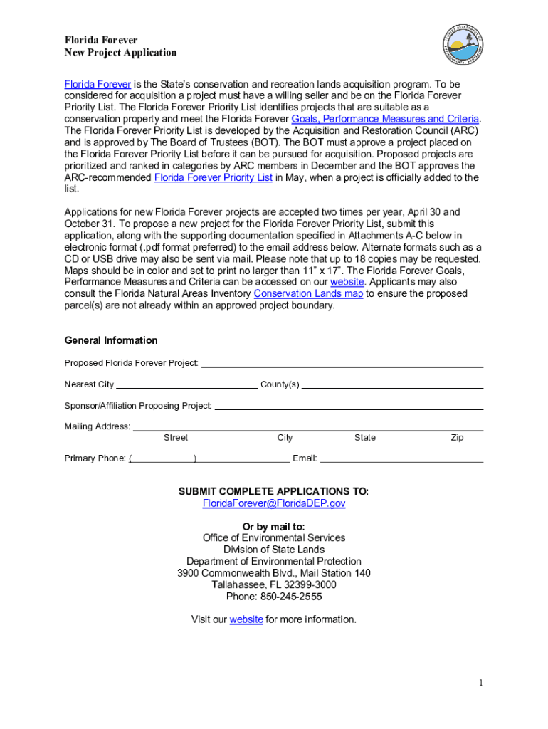 Fillable Online Florida Forever Process Overview - Florida Department ...