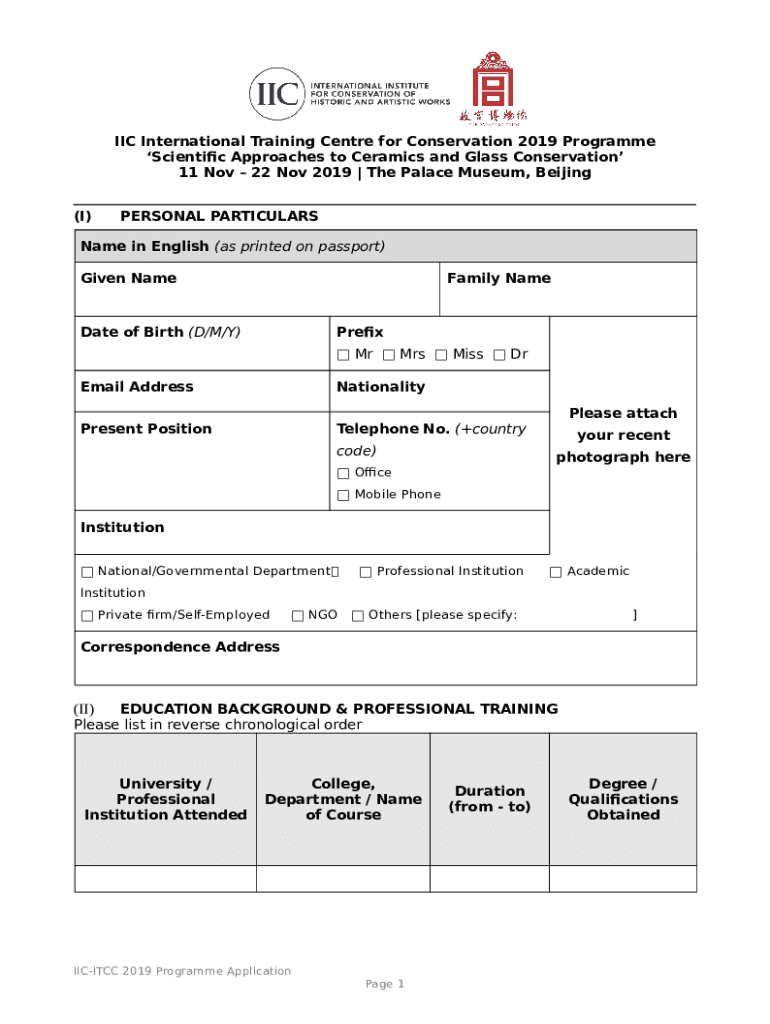 (I) PERSONAL PARTICULARS Doc Template | pdfFiller