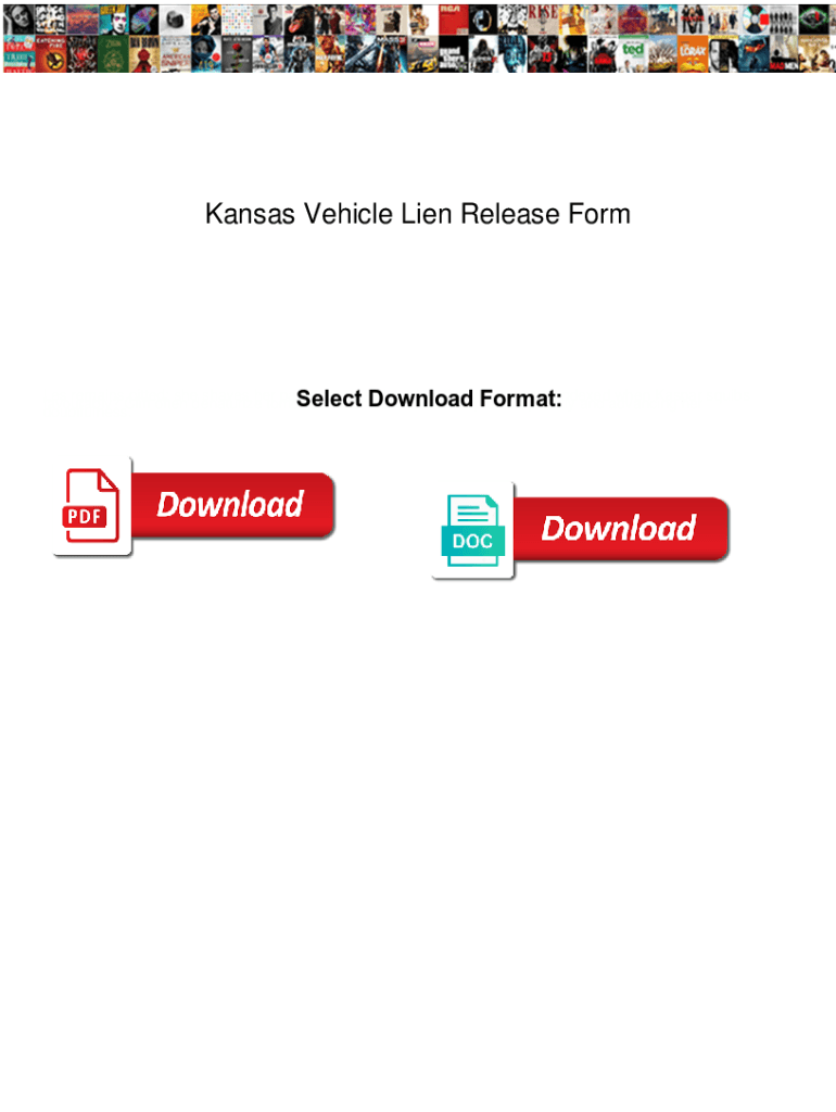 Fillable Online Kansas Vehicle Lien Release Form. Kansas Vehicle Lien ...
