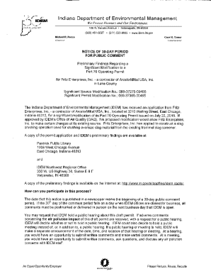 Fillable Online permits air idem in IDEM Form Search - IDEM ...