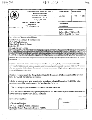 Fillable Online U.S. EPA, Pesticide Product Label, DUPONT GLEAN ...