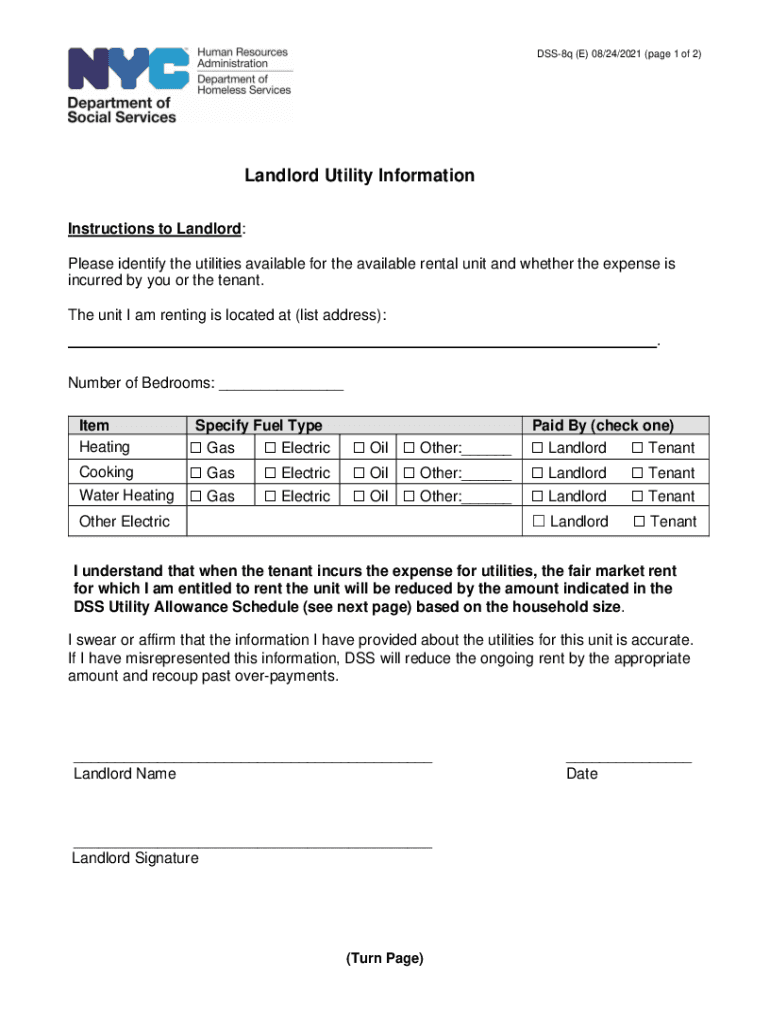 Fillable Online Landlord Utility Information Fax Email Print - pdfFiller
