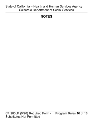 Fillable Online CF 285LP (9/20) - Application For CalFresh Benefits ...