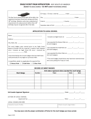 Fillable Online Eagle Scout Letter of Reference - South Florida Council ... Fax Email Print ...