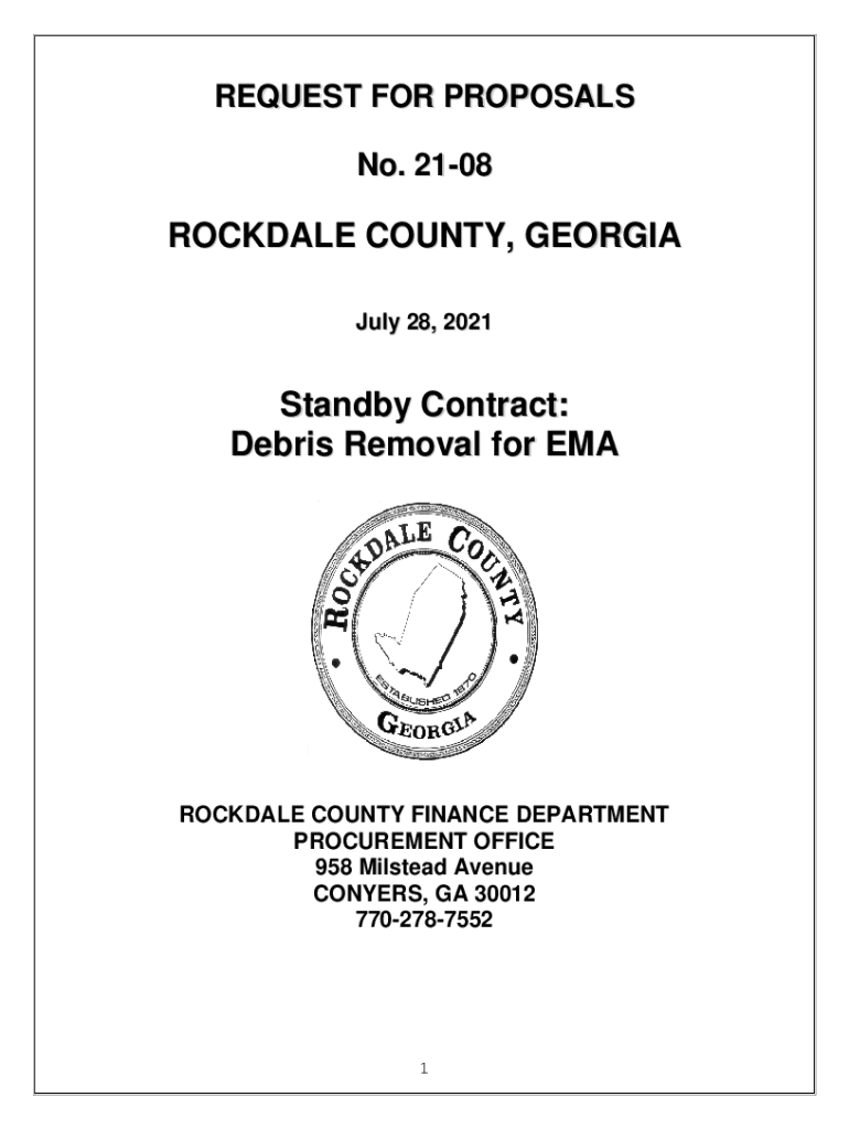 Fillable Online legal notice request for proposal #21-08: standby ...
