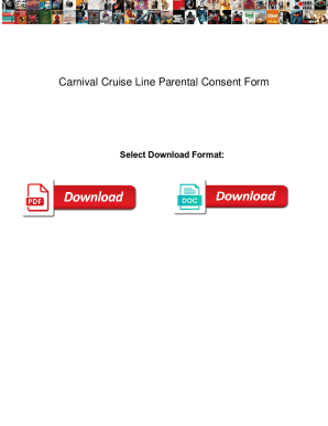 Carnival Cruise Line Parental Consent Form - Blank Fillable Template ...