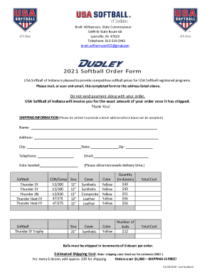 Fillable Online 2021 Softball Order Form - cdn1.sportngin.com Fax Email ...