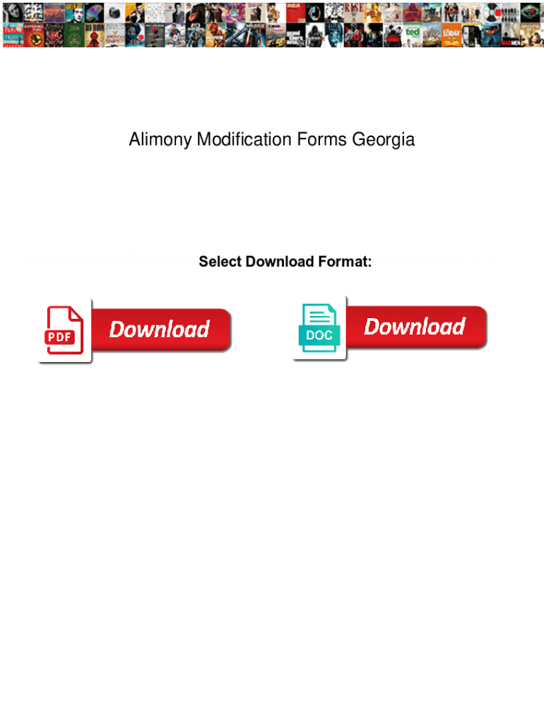 Fillable Online Alimony Modification Forms Georgia. Alimony ...