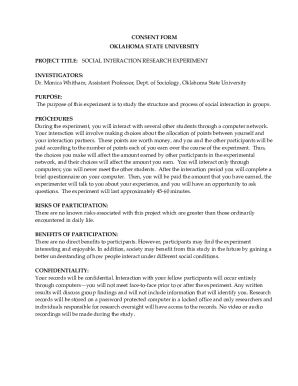 Fillable Online Experiment Consent Form Fax Email Print - pdfFiller