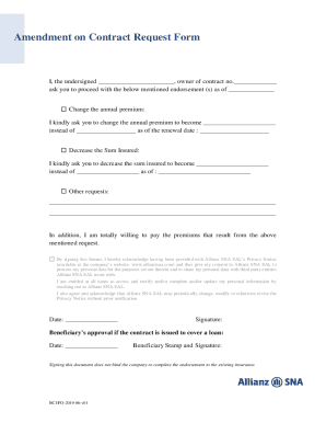 Fillable Online Amendment on Contract Request Form Fax Email Print - pdfFiller