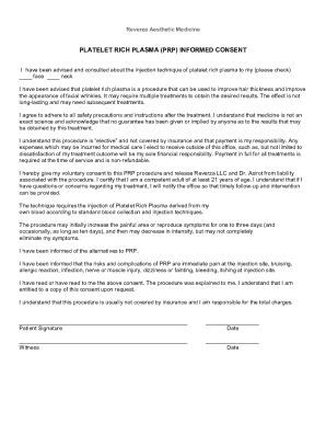 Fillable Online PRP (Platelet Rich Plasma) Informed Consent - The Spa ...