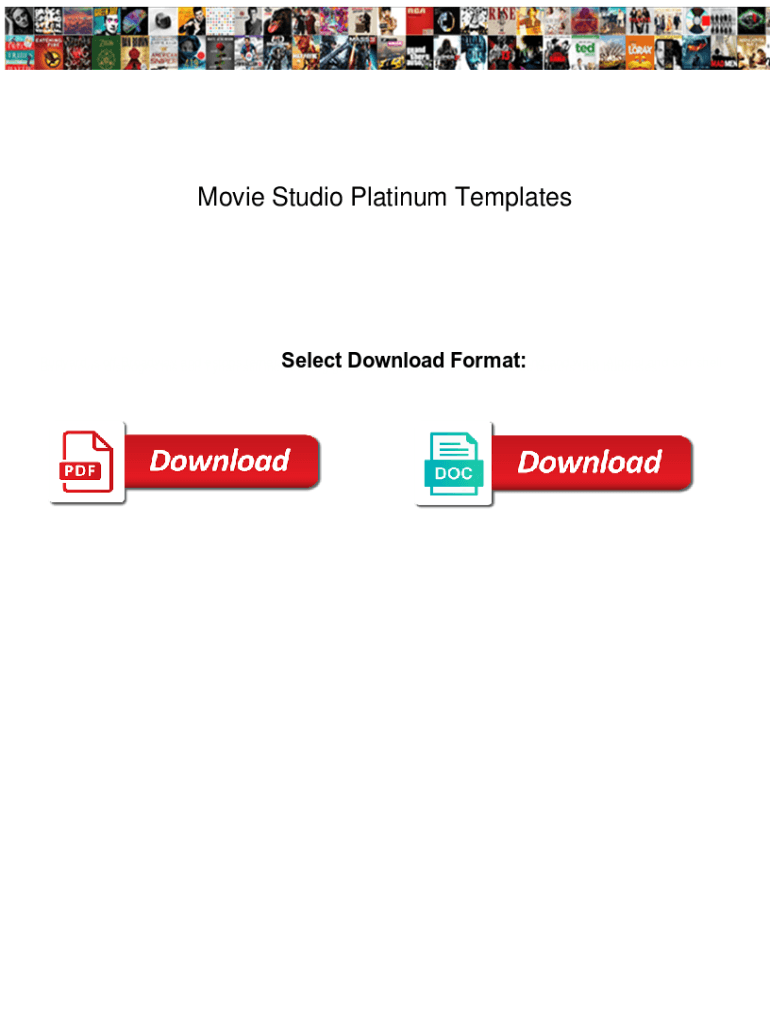 Fillable Online Movie Studio Platinum Templates. Movie Studio Platinum ...