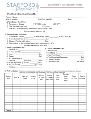 Fillable Online Manual J Calculation Service - Manual J - HVAC Heat ...