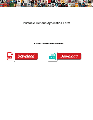 Fillable Online Printable Generic Application Form. Printable Generic ...