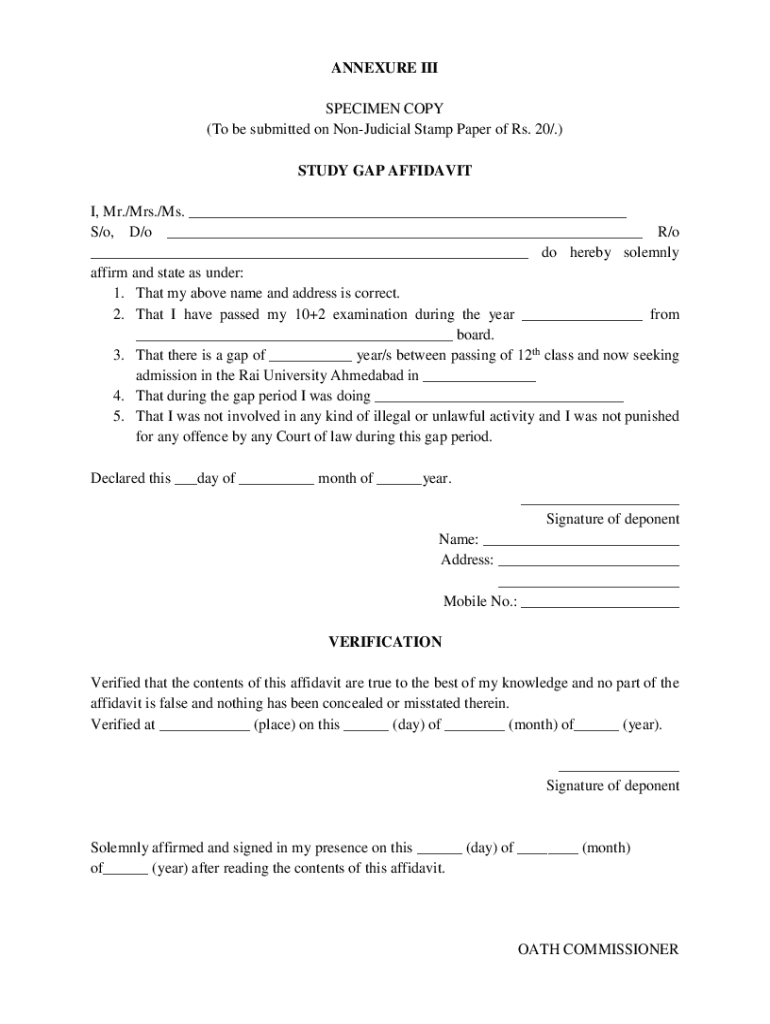 Fillable Online To be executed On Rs.20/- Non-Judicial Stamp Paper ...