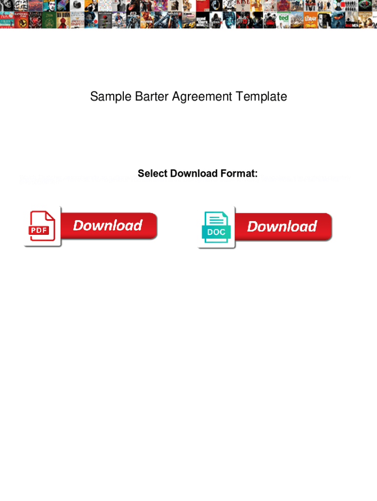Fillable Online Sample Barter Agreement Template. Sample Barter ...