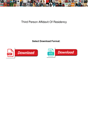 Fillable Online Third Person Affidavit Of Residency. Third Person ...