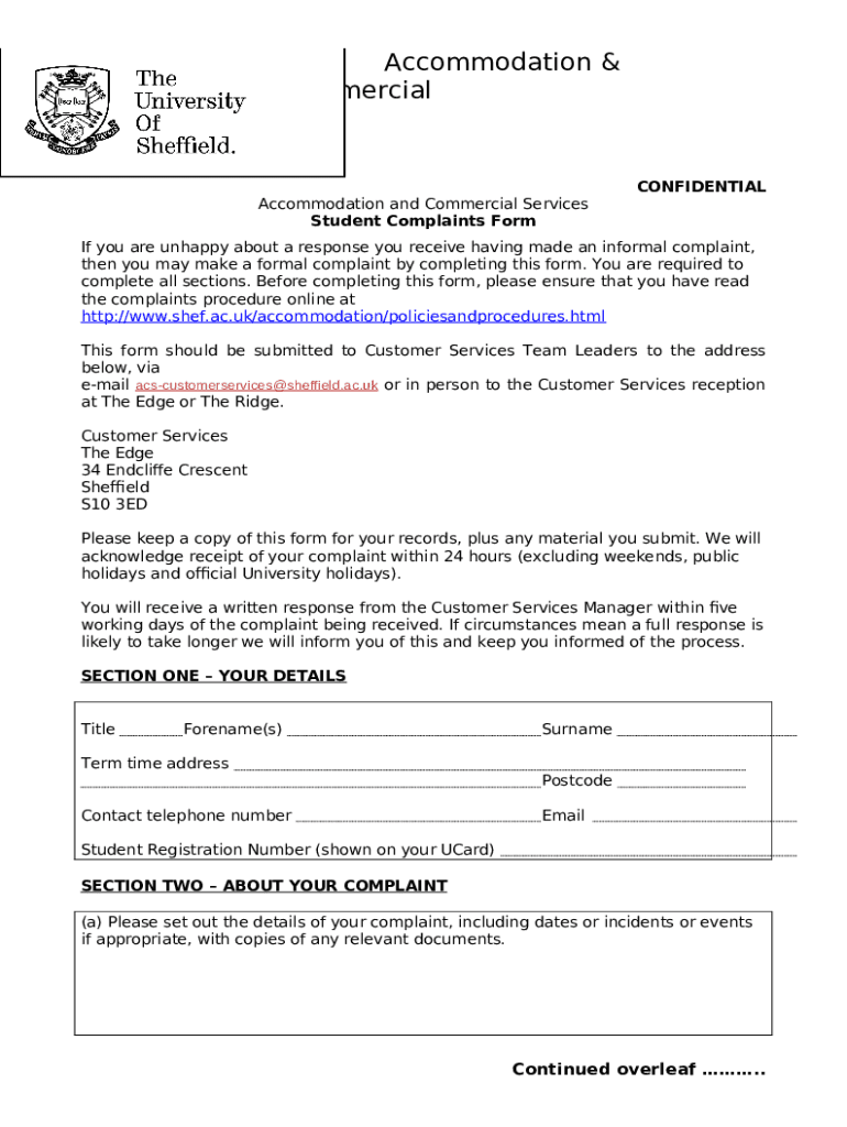 Student Complaint Letter Template Doc Template | pdfFiller