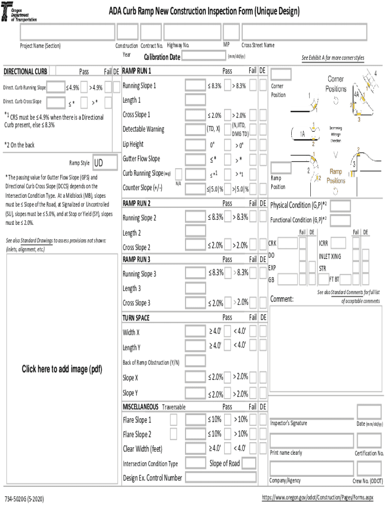 Fillable Online ADA Curb Ramp Inspection Form - Unique Design Fax Email ...