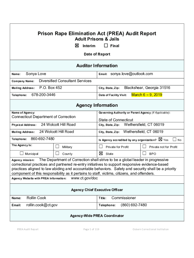 Fillable Online audit report, adult prisons and jails: Mid-State ...
