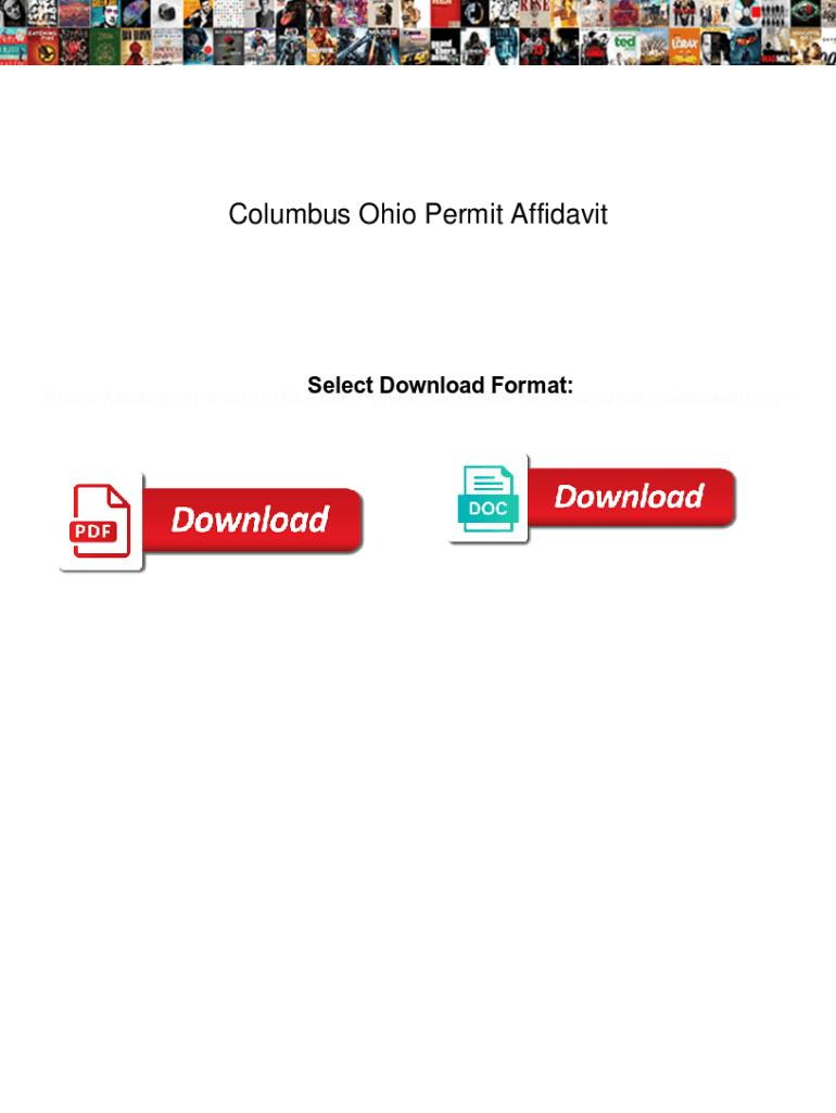 Fillable Online Columbus Ohio Permit Affidavit. Columbus Ohio Permit ...