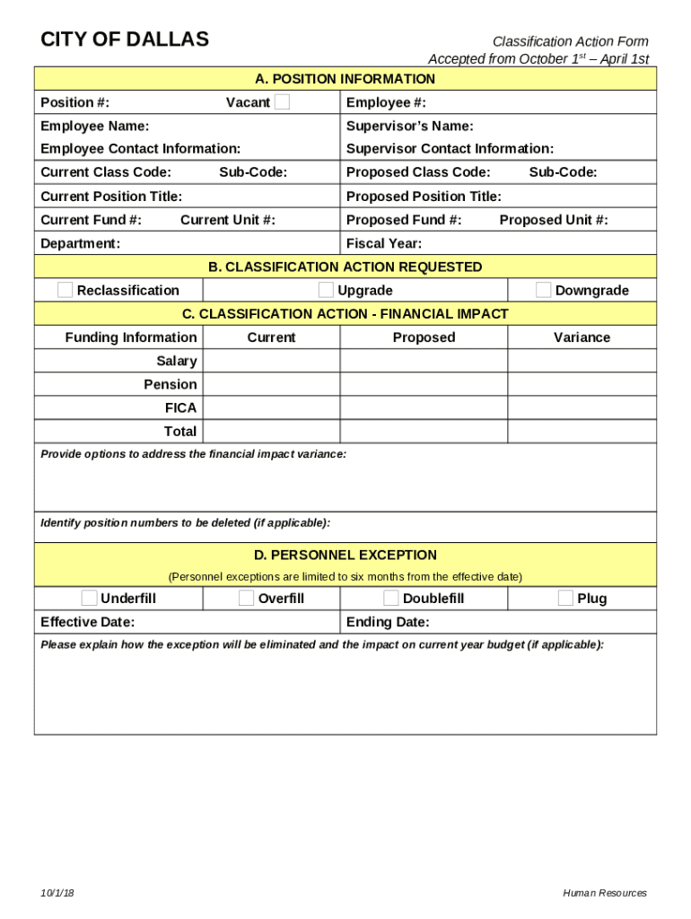 Classification Action . Reclassification of Dallas Positions Doc ...