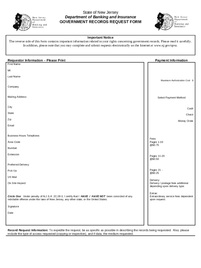NJDOBI Insurance Licensing and Education Doc Template | pdfFiller