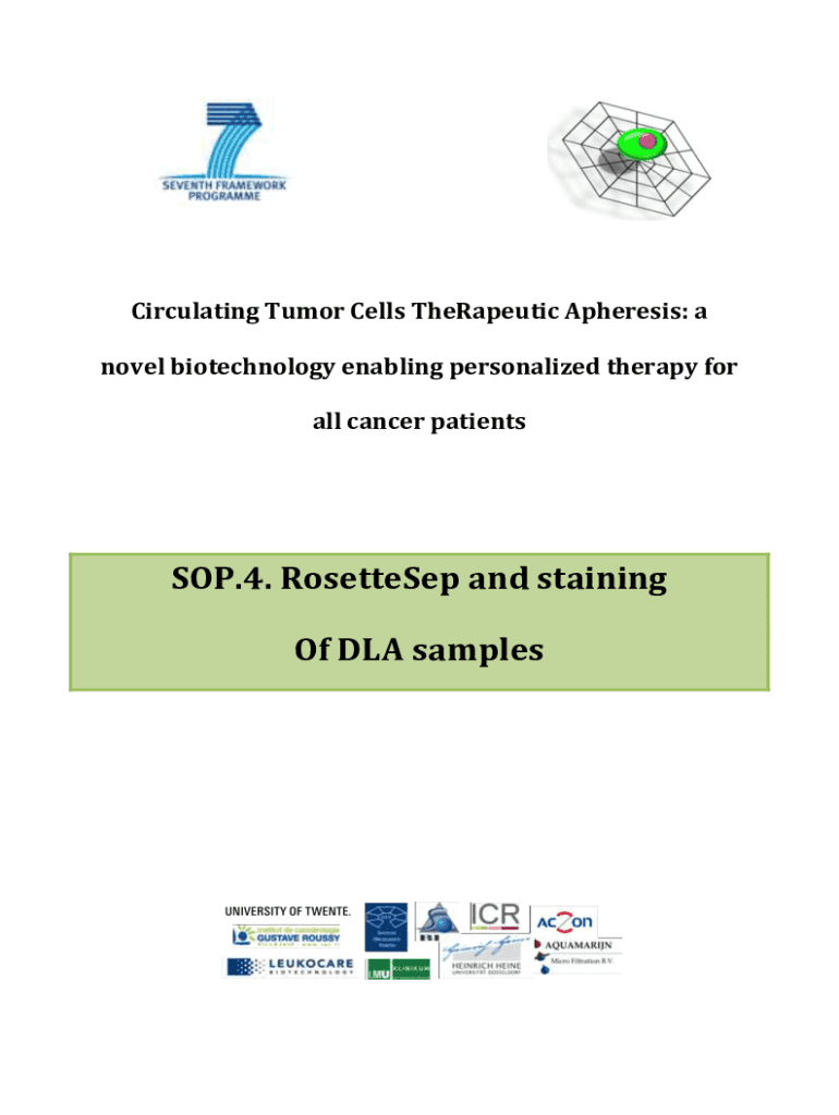 Fillable Online SOP.4. RosetteSep and staining Of DLA samples Fax Email ...