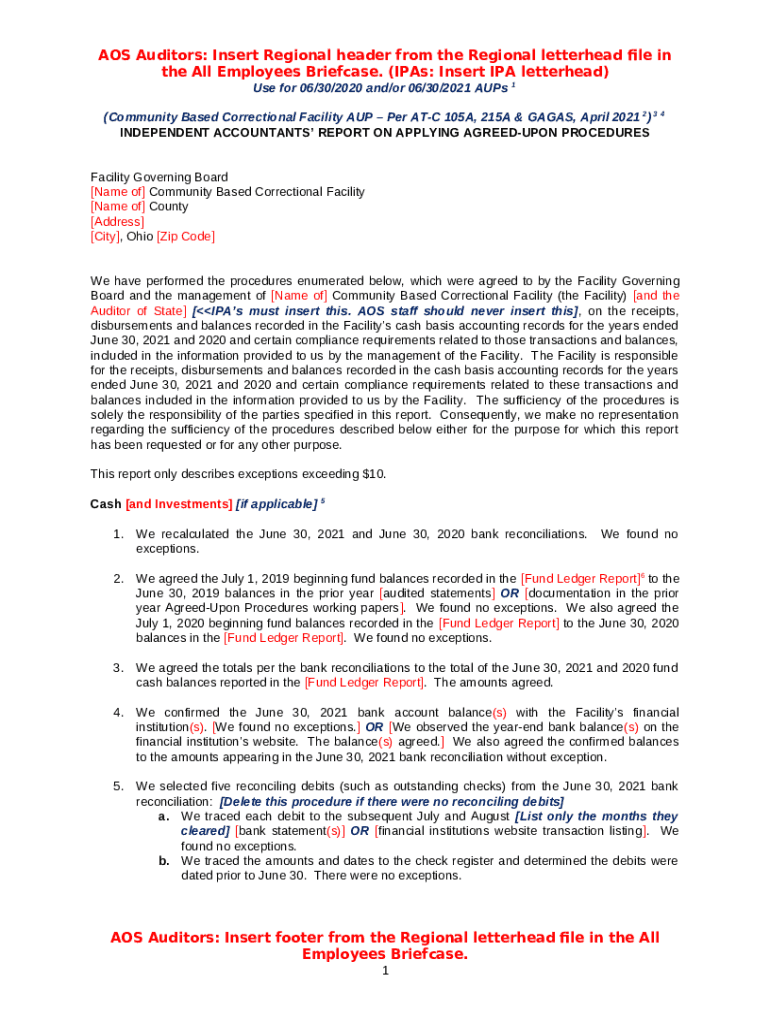 (Community Based Correctional Facility AUP - Per AT-C 105A, 215A ...