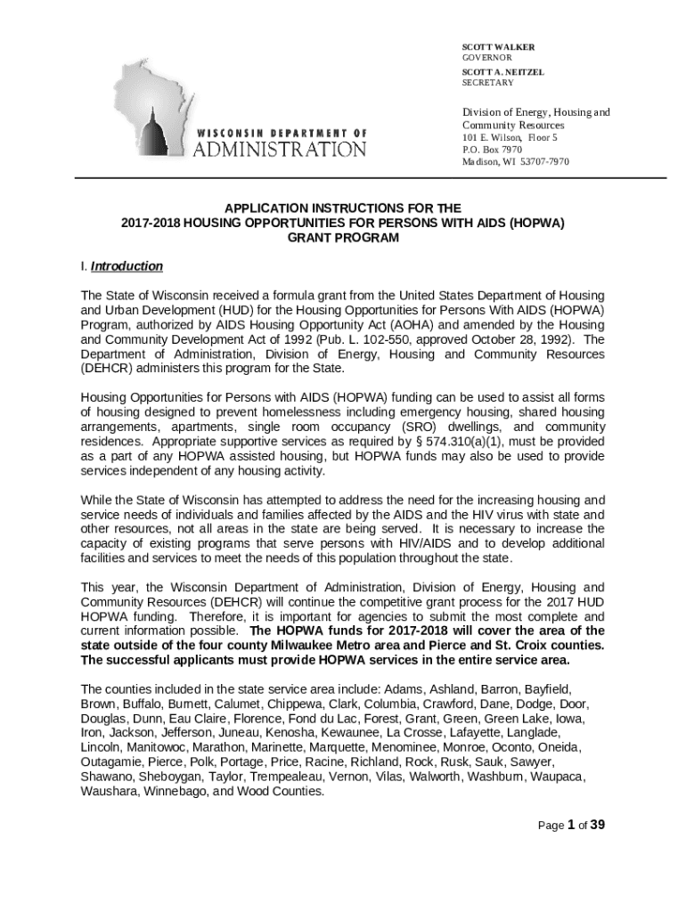 DOA Home - Wisconsin Department of Administration Doc Template | pdfFiller