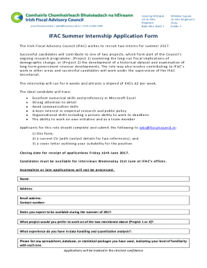 Fillable Online ESRI Summer Internship Application Form Fax Email Print ...