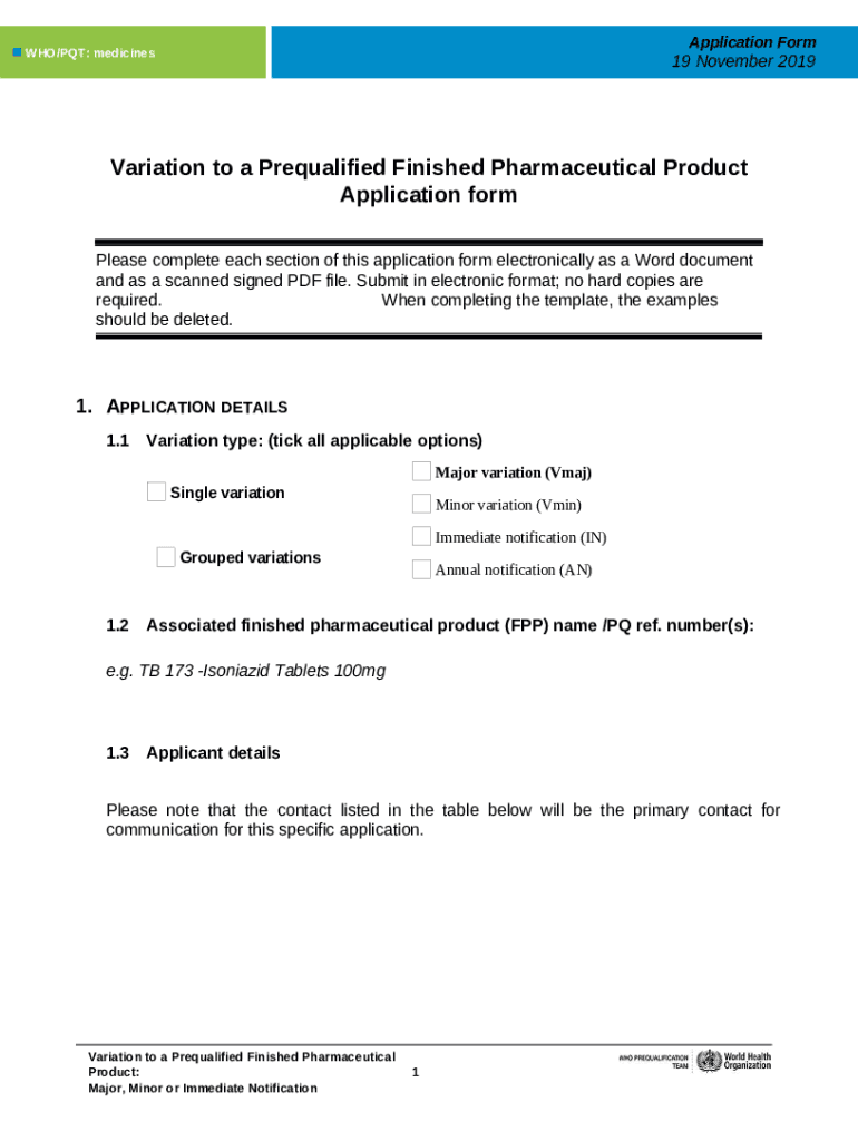 VACCINE VARIATION APPLICATION TMDA/DMC ... Doc Template | pdfFiller