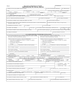 reg-26, FETAL DEATH CERTIFICATE - Government of New Jersey Doc Template ...