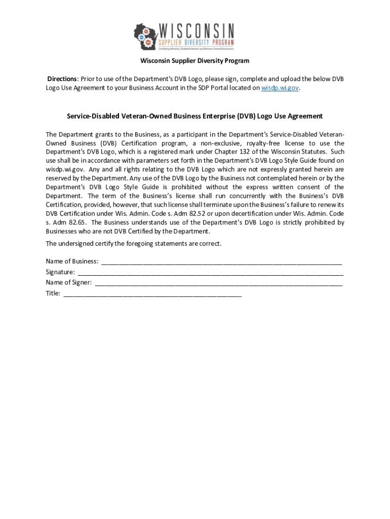 Fillable Online (DVB) Logo Use Agreement Fax Email Print - pdfFiller