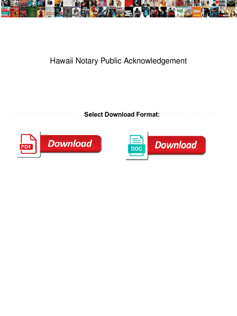 Fillable Online Hawaii Notary Public Acknowledgement. Hawaii Notary ...