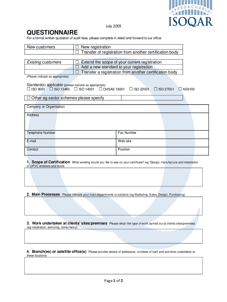 Fillable Online Request for Quotation For Auditing Service Fax Email ...