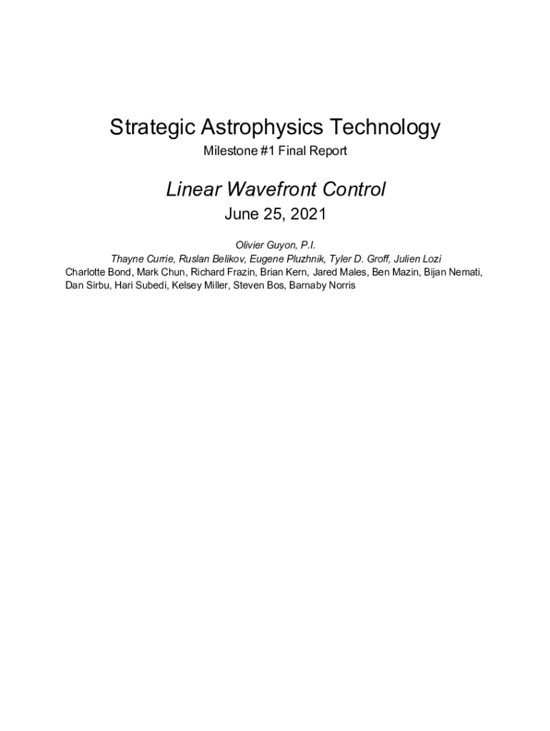 Fillable Online Strategic Astrophysics Technology Fax Email Print ...