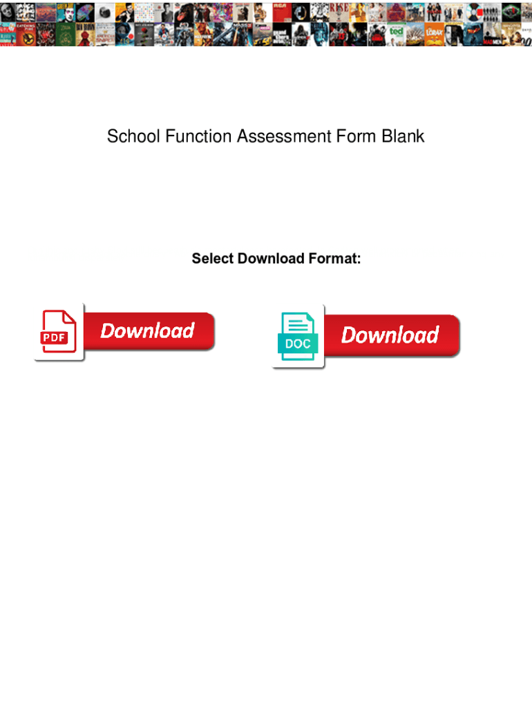Fillable Online School Function Assessment Form Blank. School Function ...