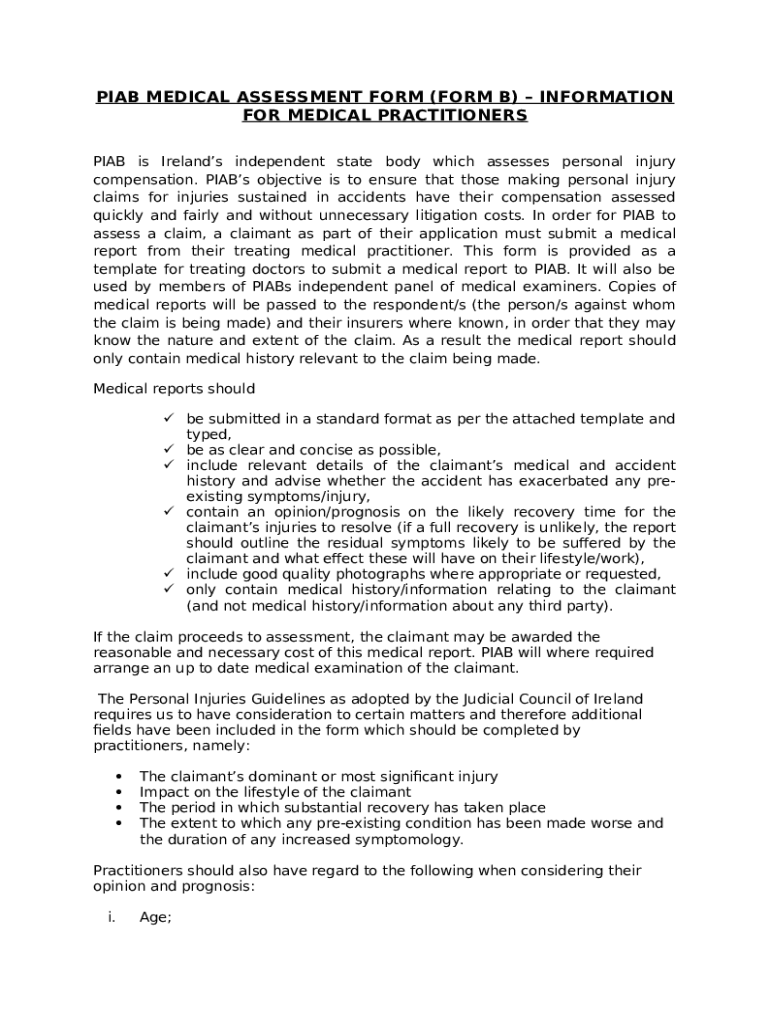 PIAB Medical Assessment - Hazelhill Family PracticeHiggins Claims ...