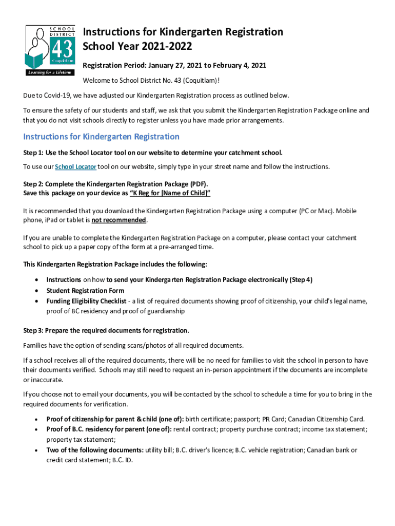 Fillable Online Pull Out This School District No. 43 (Coquitlam ...