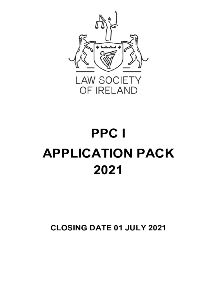 Fillable Online PPC I APPLICATION PACK 2021 - Law Society of Ireland ...