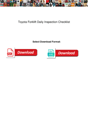 Fillable Online Toyota Forklift Daily Inspection Checklist. Toyota ...