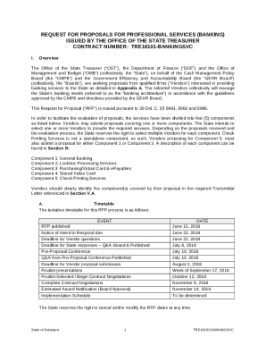 REQUEST FOR PROPOSALS FOR PROFESSIONAL SERVICES (BANKING ...