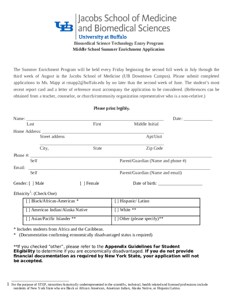 Summer Internship Program in Biomedical Research (SIP) Doc Template | pdfFiller