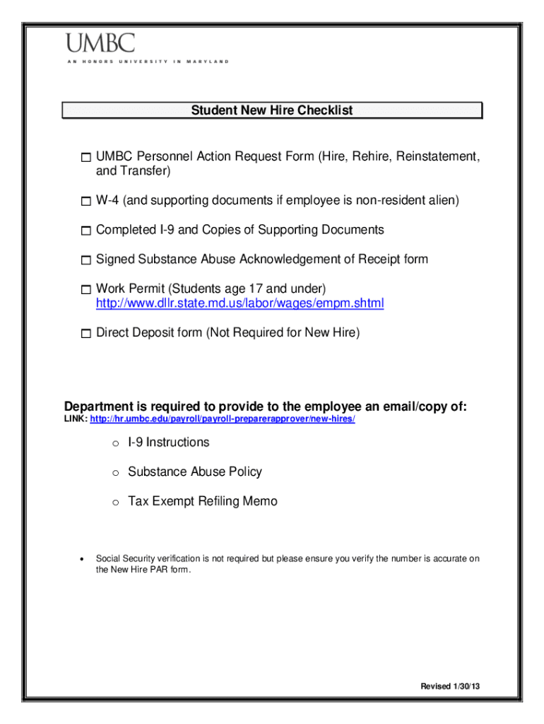 Fillable Online hr umbc UMBC Personnel Action Request Form (Hire ...