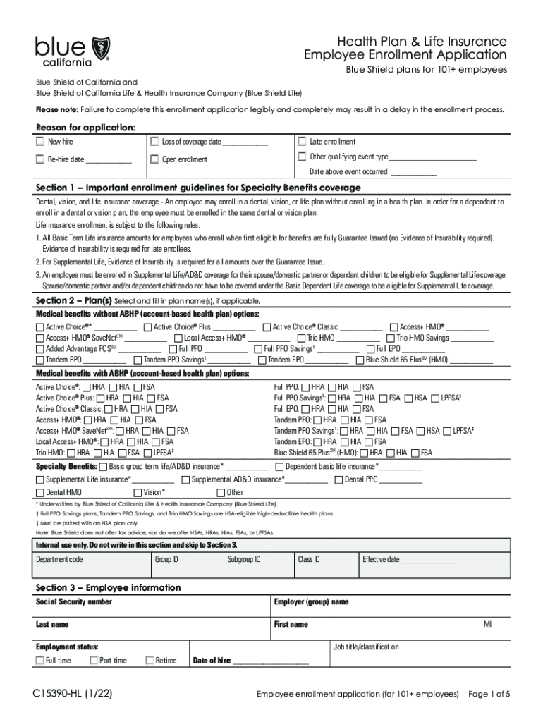 Fillable Online C15390-HL-FF1-22REF325689 2022 CDI Core Health Plan ...