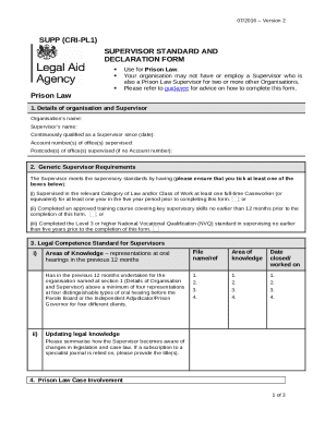 Supervisor declaration - prison law. supervisor standard and ...