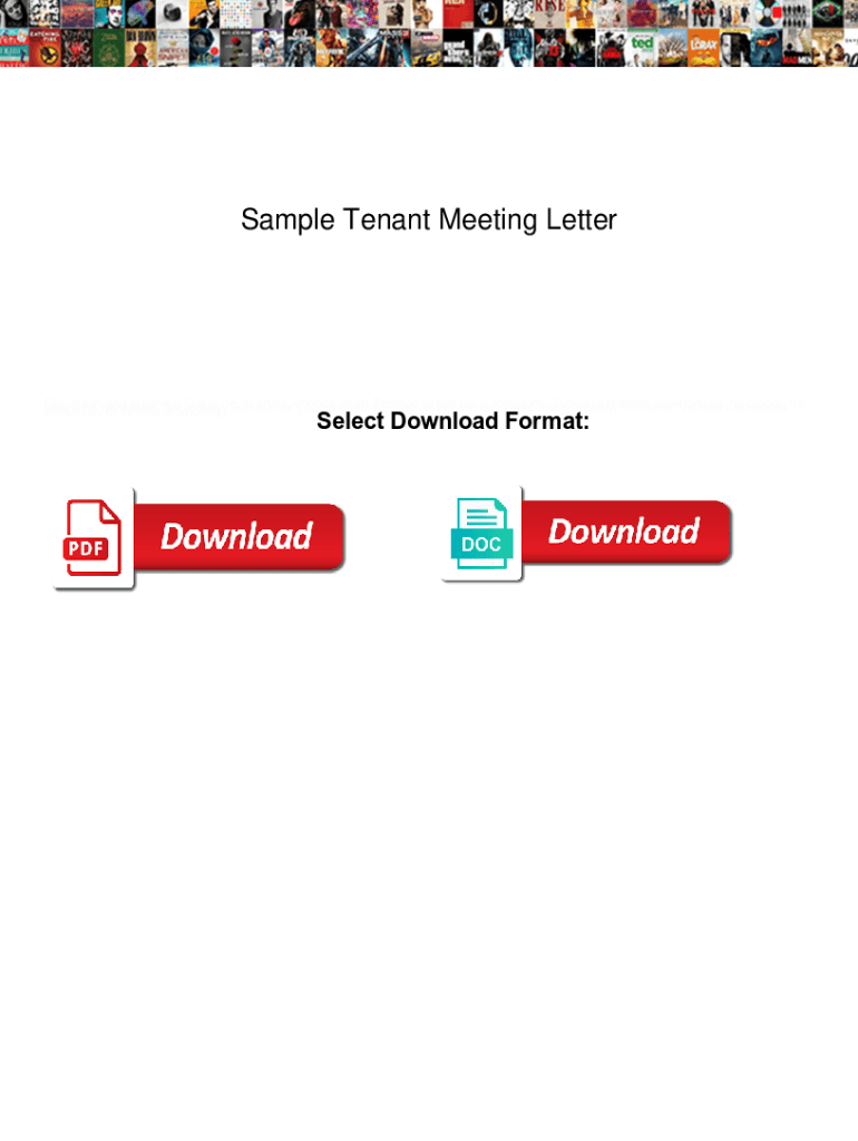 Fillable Online Sample Tenant Meeting Letter. Sample Tenant Meeting ...