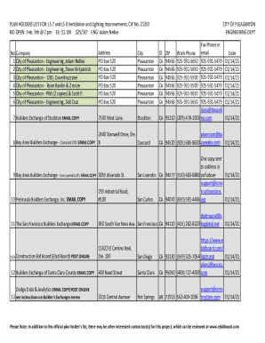 Fillable Online PLAN HOLDERS LIST FOR: LS 7 and LS 8 Ventilation and ...